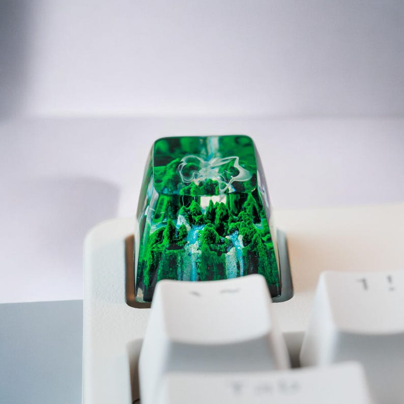 Keycap Mystical Forest Resin, Custom Artisan Keycaps, Nature Keycap ...