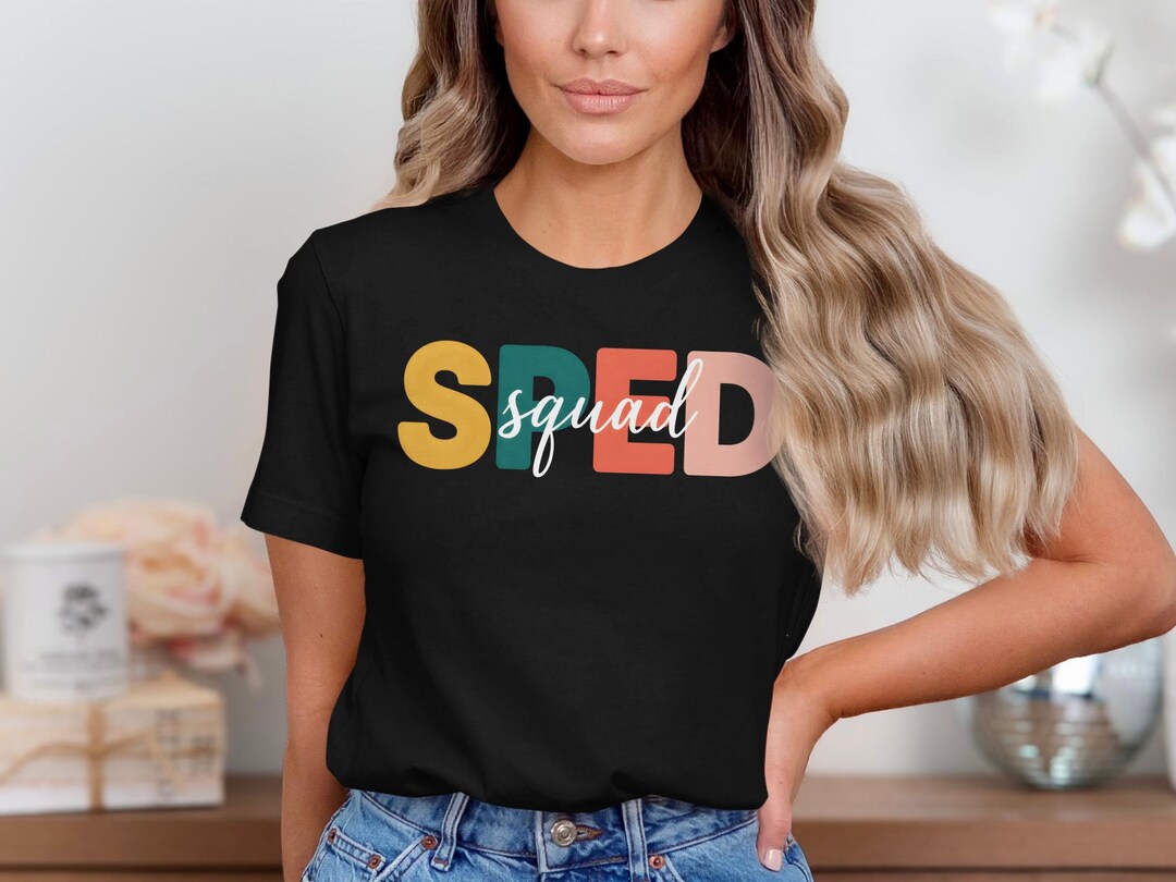 SPED Squad Shirt, Special Education Teacher Team Tee, Cute Rainbow SPED ...