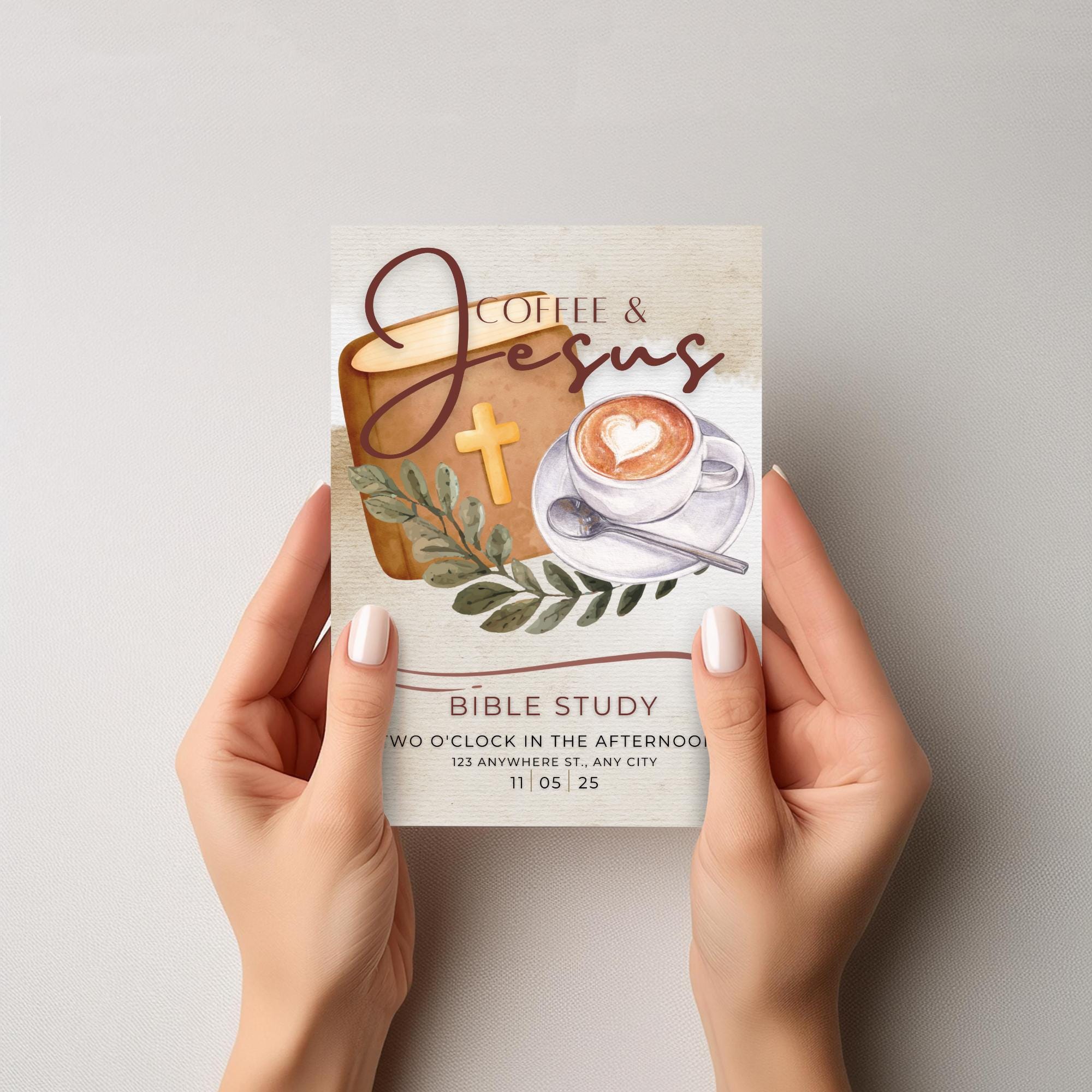 Coffee and Jesus Bible Study Invite Bundle Editable Invitation Church ...