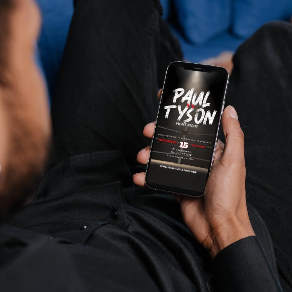 Mike Tyson Vs Jake Paul Watch Party Invitation Digital Invitation Fight ...