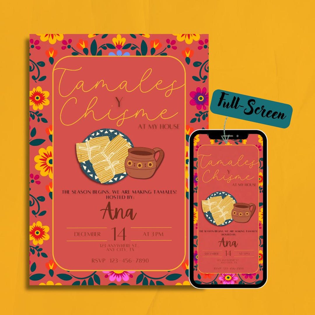 Tamale Season Party Invite Editable Fiesta Invitation Tis the Season ...