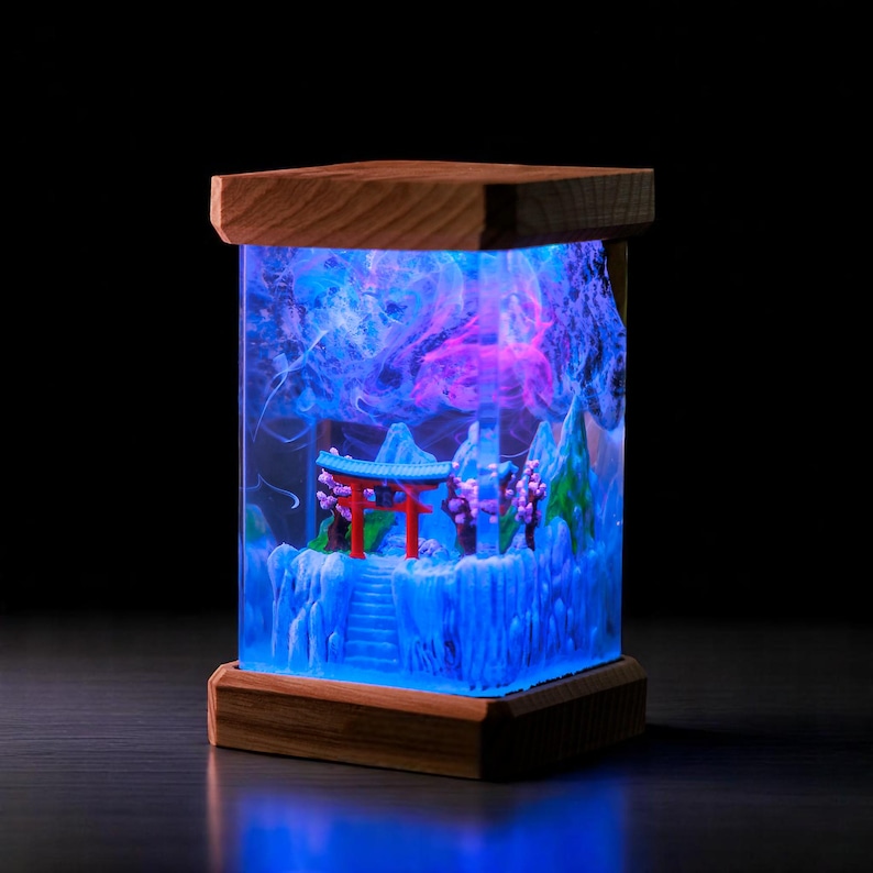 Torii Gate Resin Lamp – Japanese Shrine-inspired LED Night Light, Zen ...