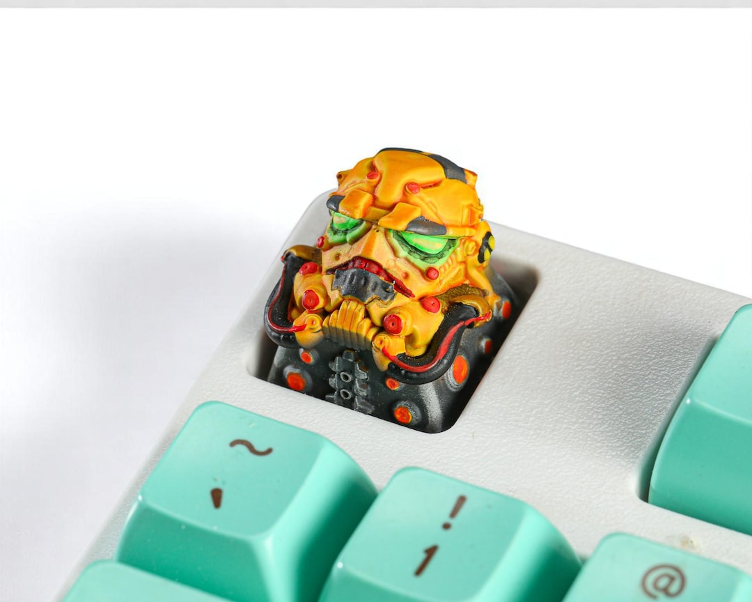 Cyberpunk Cityscape Keycap – Handcrafted Resin Keycap, Futuristic Neon ...