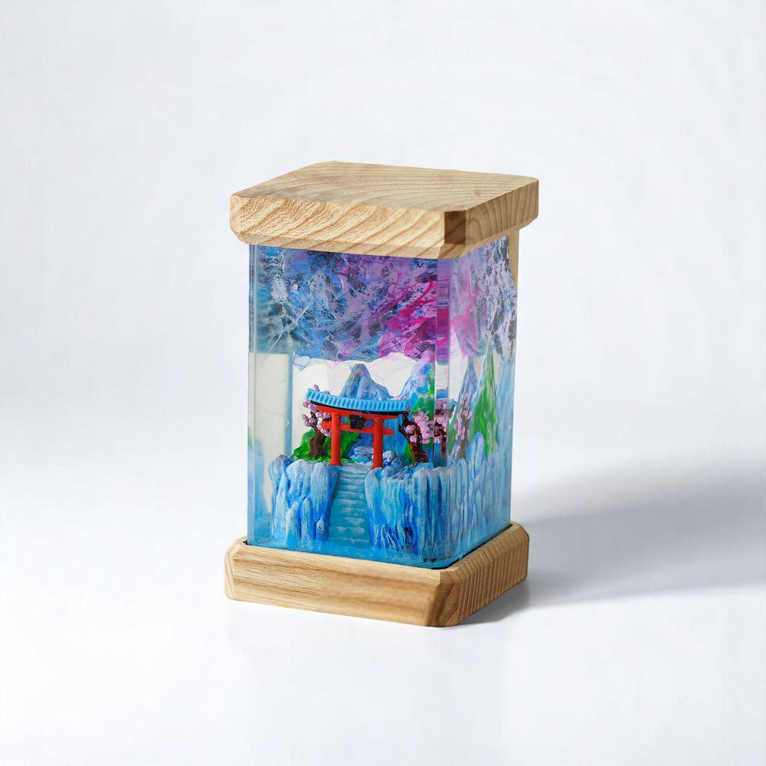 Torii Gate Resin Lamp – Japanese Shrine-inspired LED Night Light, Zen ...