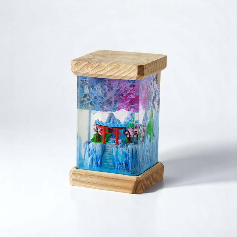 Torii Gate Resin Lamp – Japanese Shrine-inspired LED Night Light, Zen ...