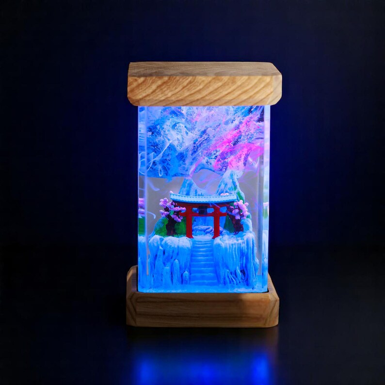 Torii Gate Resin Lamp – Japanese Shrine-inspired LED Night Light, Zen ...