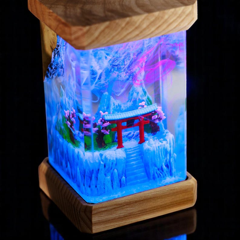 Torii Gate Resin Lamp – Japanese Shrine-inspired LED Night Light, Zen ...