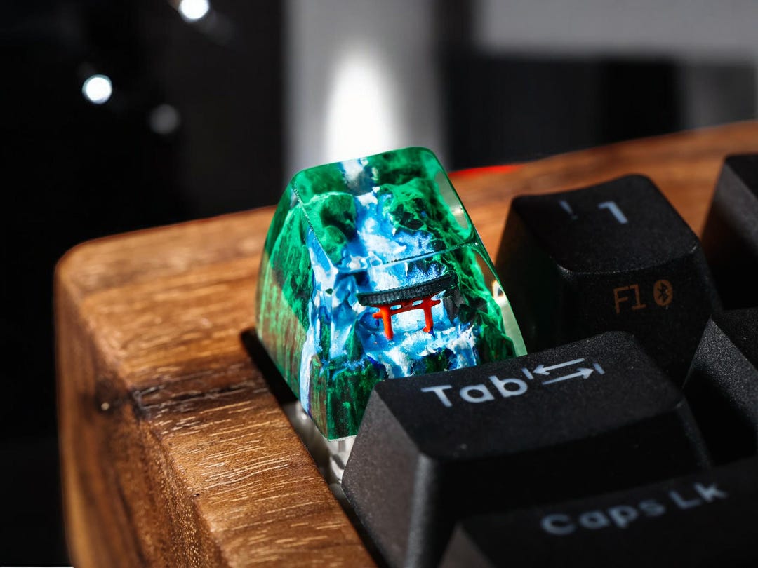 Keycap Artisan Torii Gate Natute, Custom Handmade Keycaps, Green ...