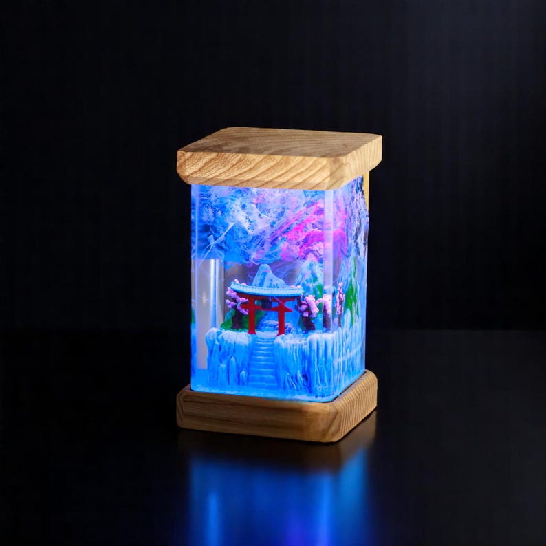 Torii Gate Resin Lamp – Japanese Shrine-inspired LED Night Light, Zen ...