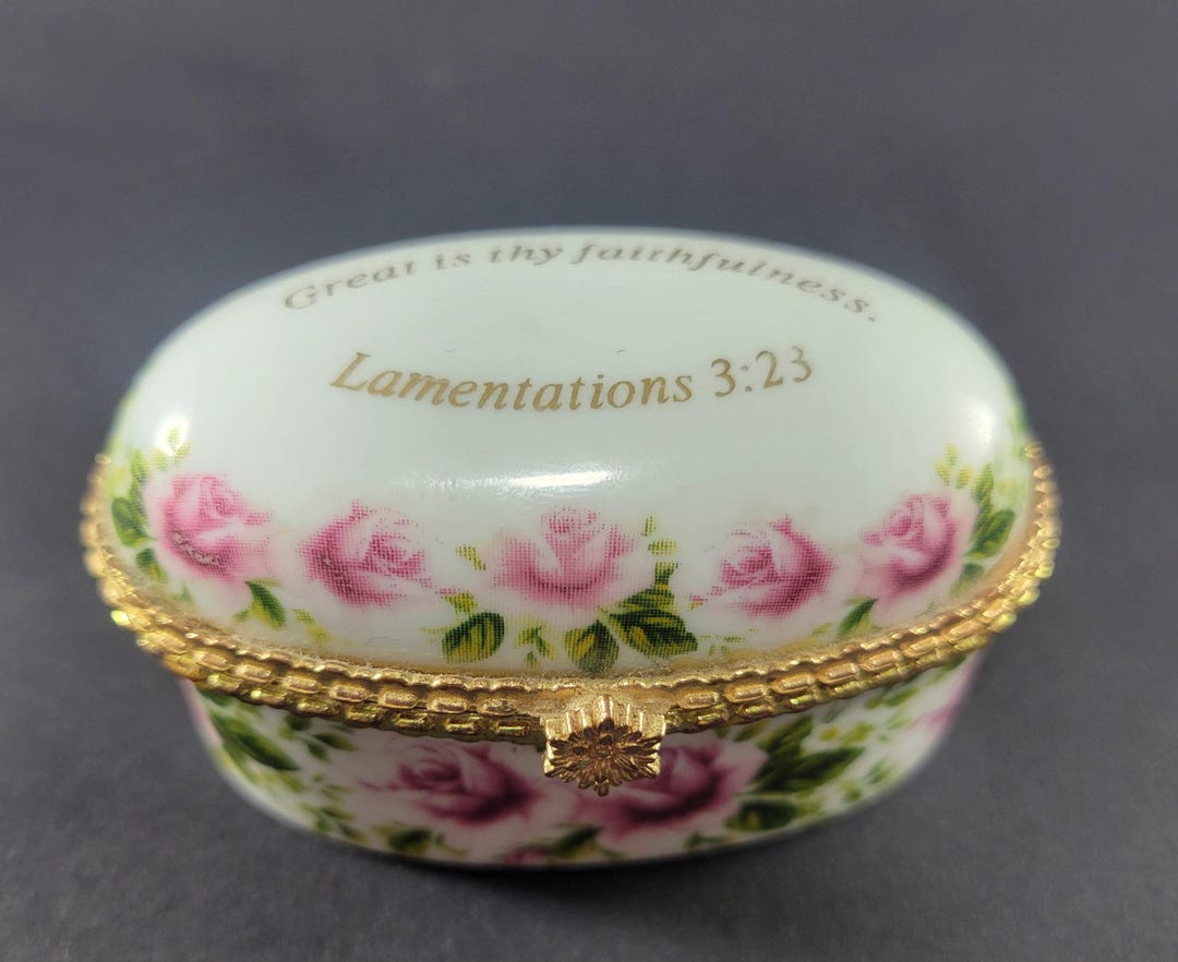 Imperial Porcelain Trinket Box, Lamentations 3:23 - Etsy