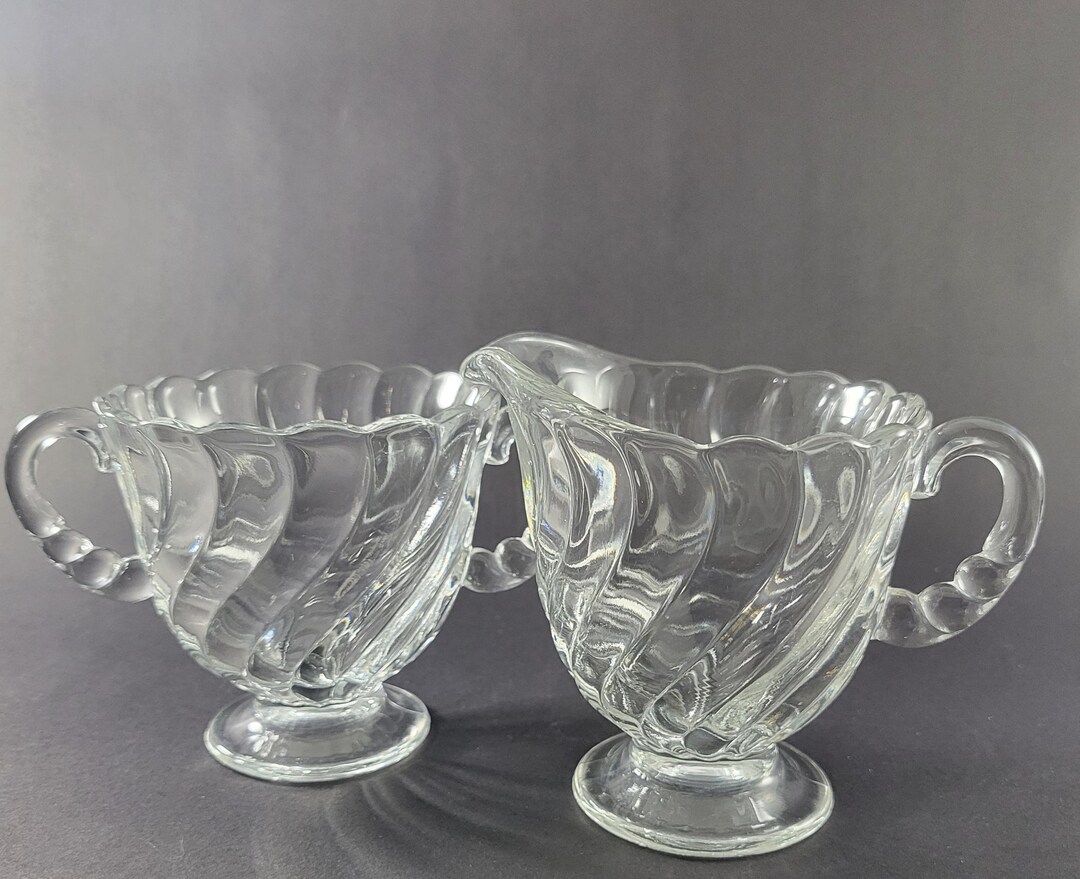 Fostoria Colony Glassware Pattern Creamer and Sugar Dish. - Etsy