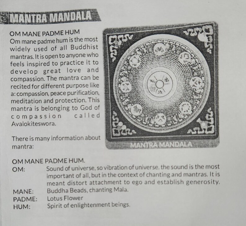 Тибетская мантра-мандала ручной работы для медитации. - Etsy