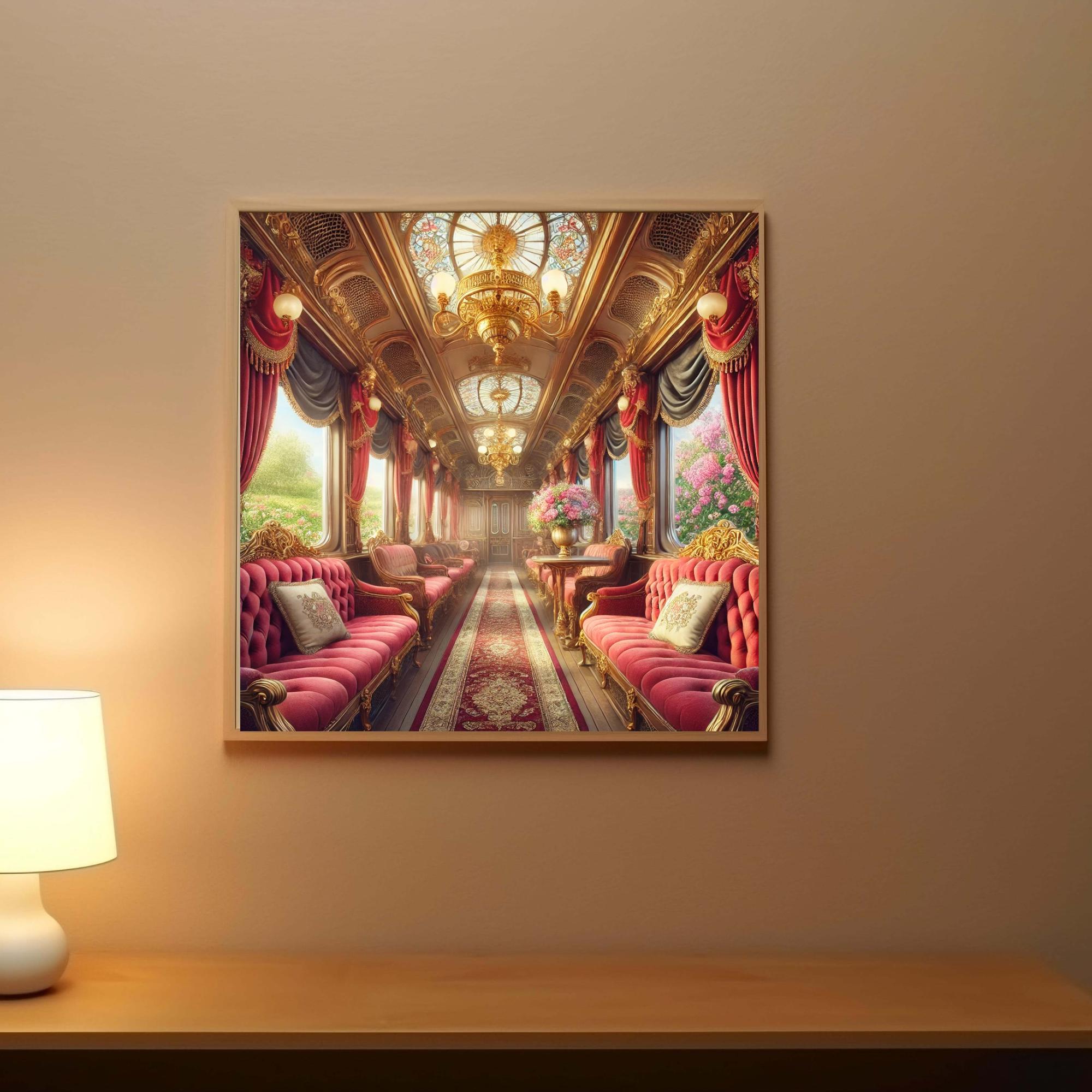 Vintage Train Art Print, Luxury Train Interior, Opulent Travel Decor ...