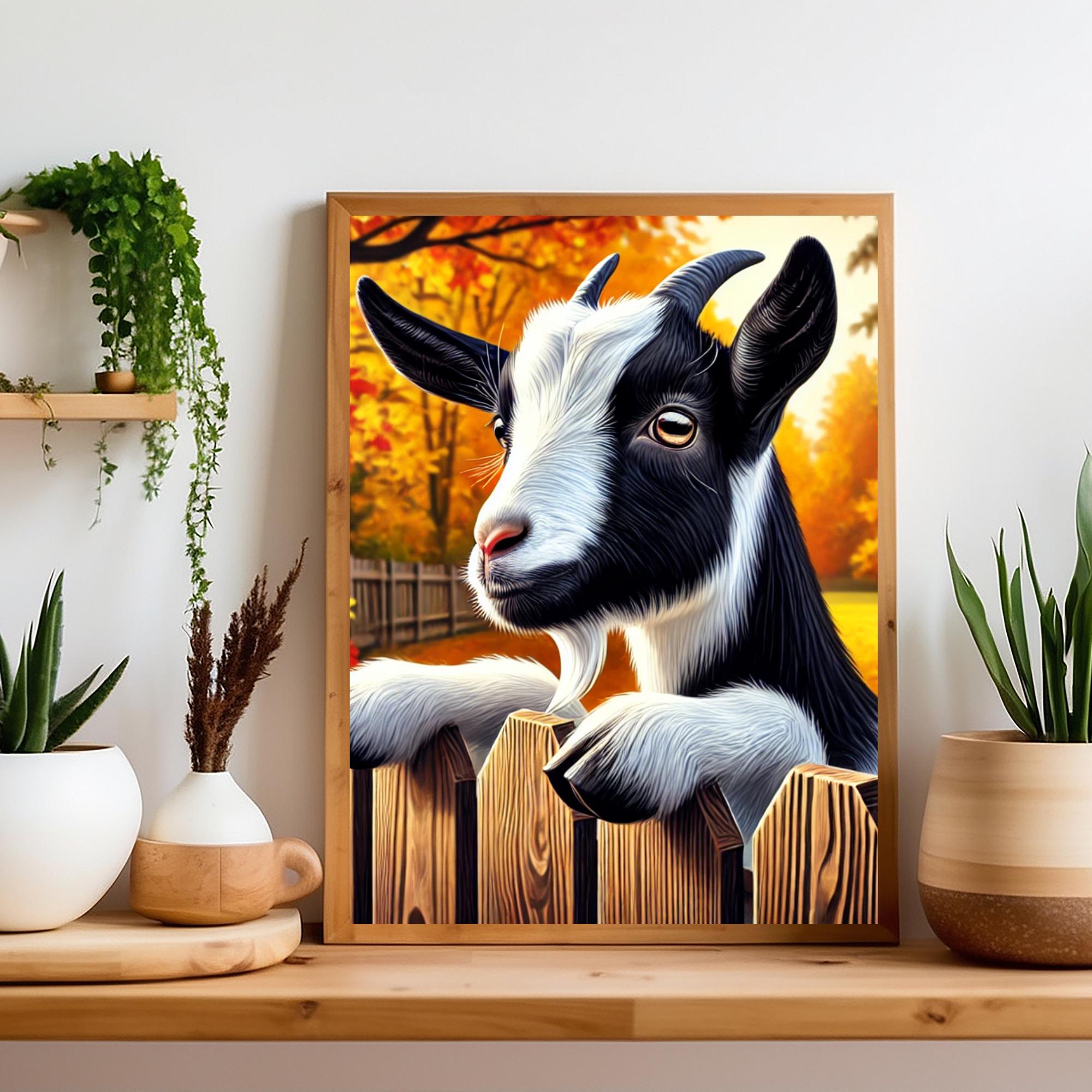 Goat Art Print, Farmhouse Decor, Animal Wall Art, Rustic Home Decor ...