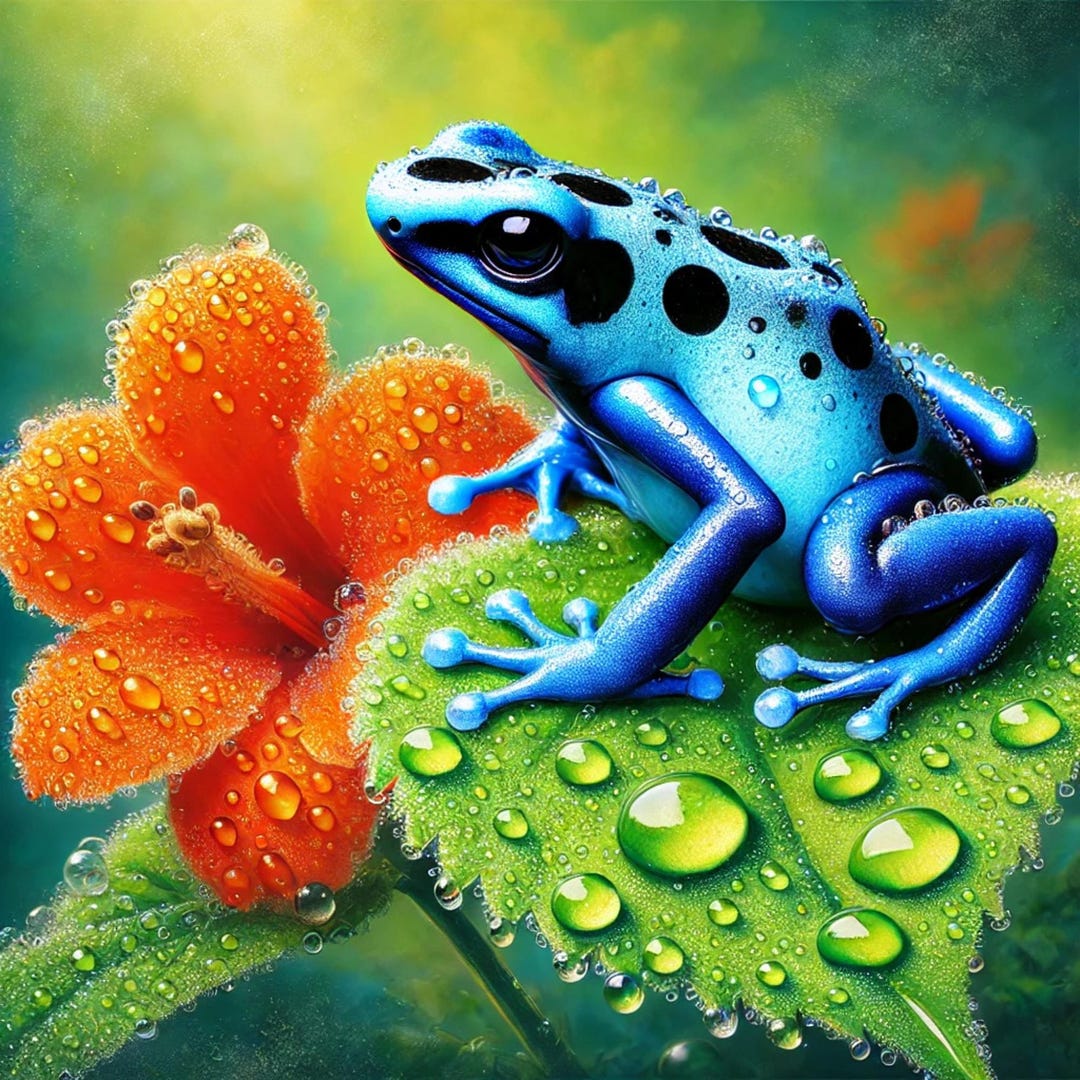 Tropical Frog Art Print, Rainforest Animal Print, Poison Dart Frog ...