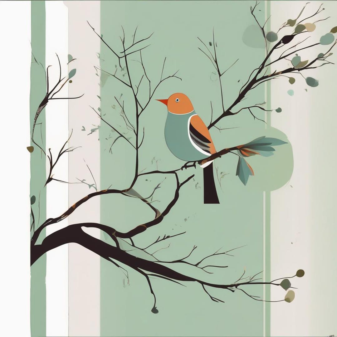 Bird Art Print, Modern Bird Illustration Art, Contemporary Nature Wall ...