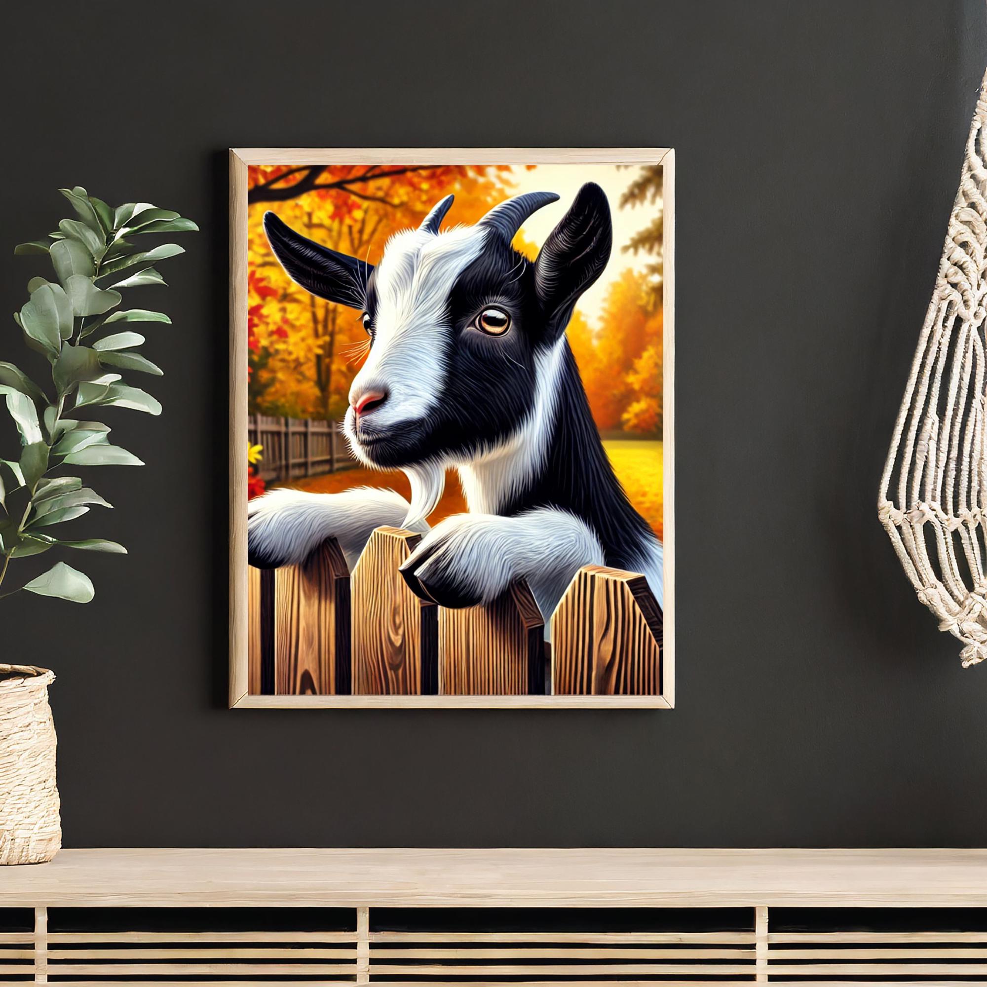 Goat Art Print, Farmhouse Decor, Animal Wall Art, Rustic Home Decor ...