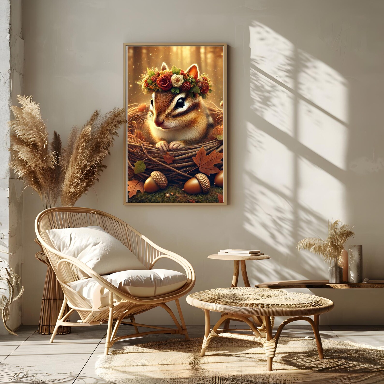Chipmunk Art Print, Woodland Animal Print, Fantasy Wildlife Art, Nature ...