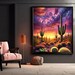 Desert Sunset Art Print, Saguaro Cactus Art, Colorful Landscape ...