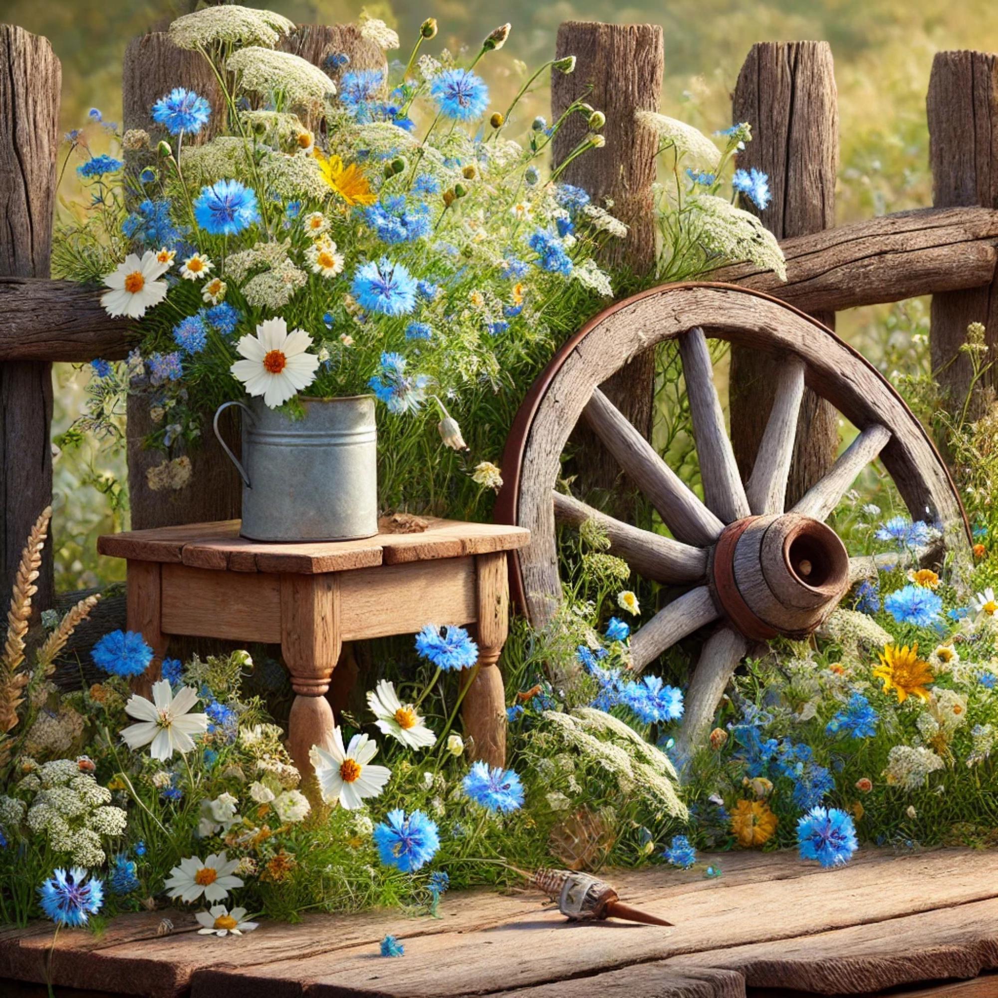 Wildflower Art Print, Rustic Garden Decor, Country Home Accents ...
