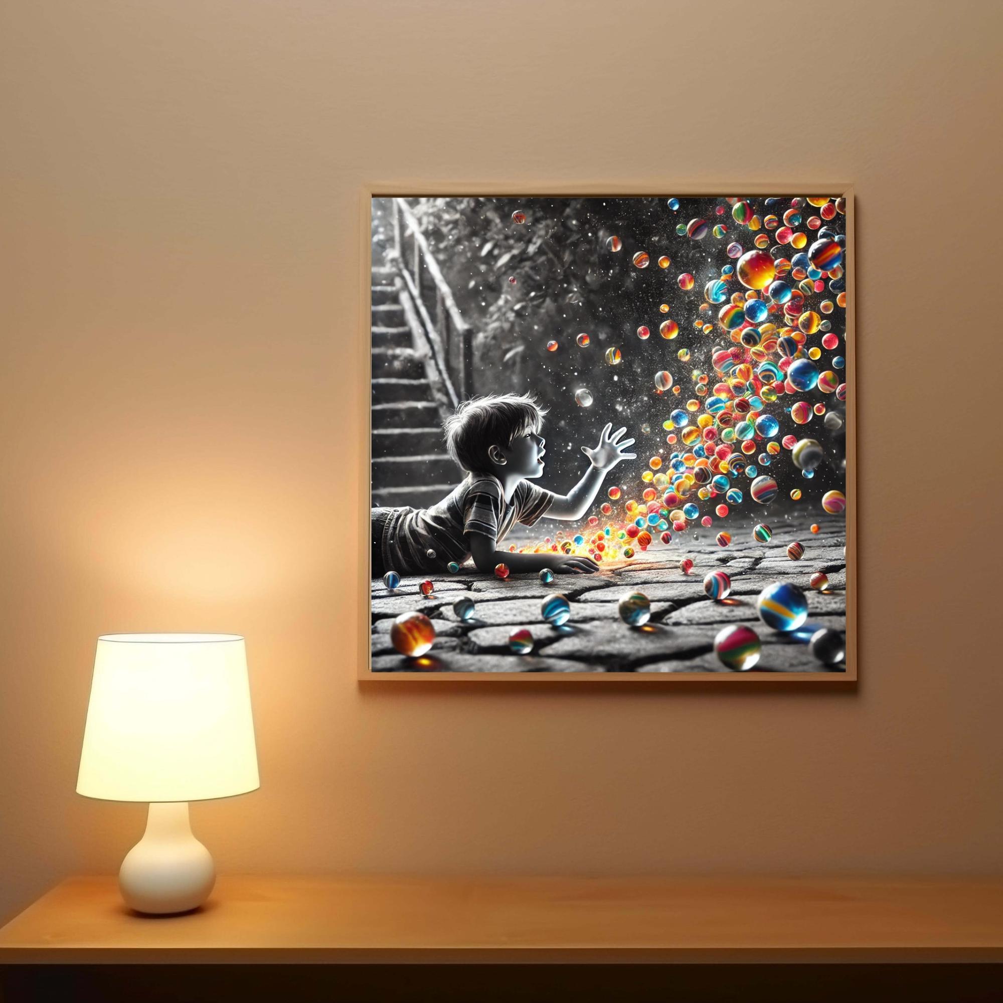 Colored Marble Art Print, Magical Marble Art, Marbles Artwork ...