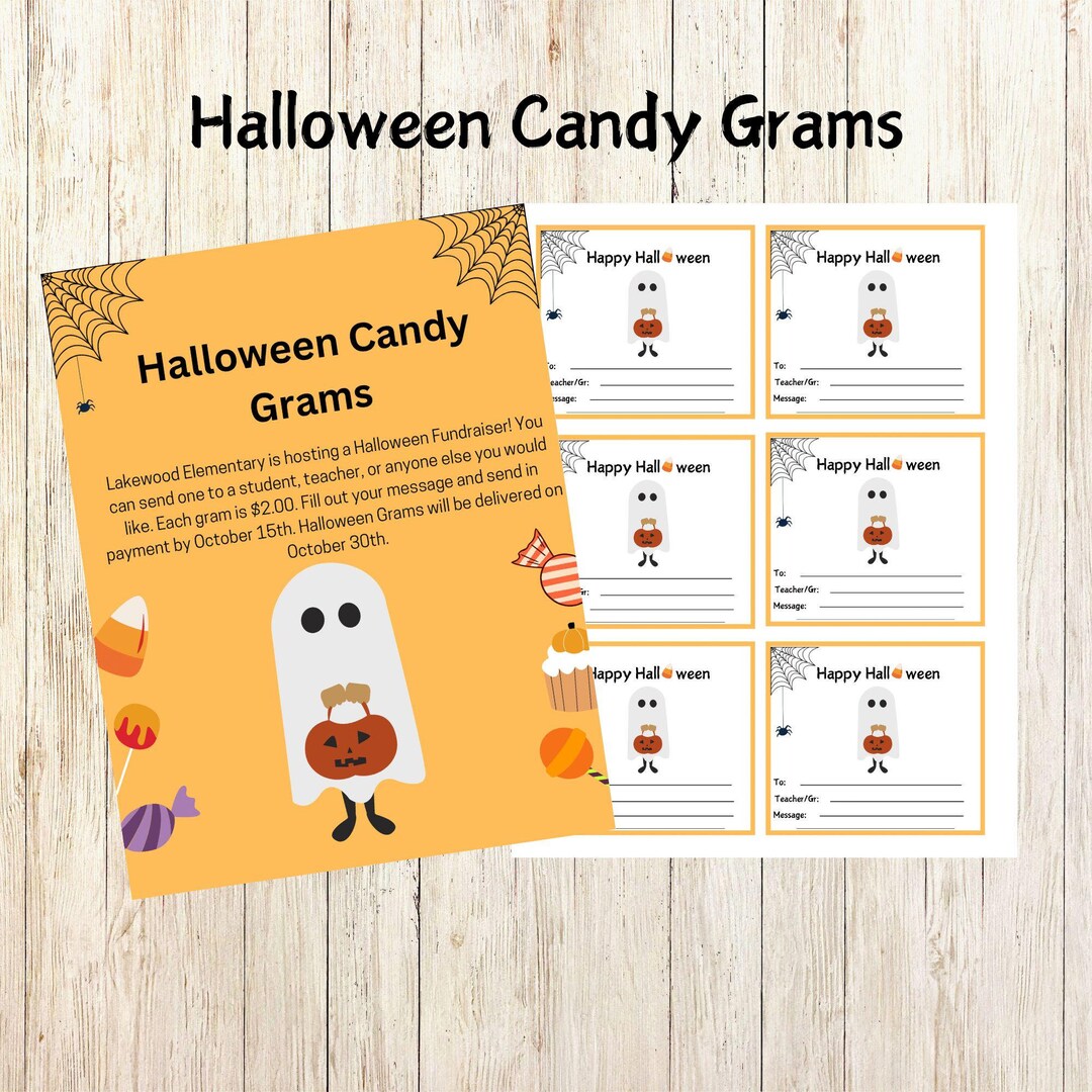 Editable Halloween Candy Gram Flyer / Halloween Ghost Gram Fundraiser ...