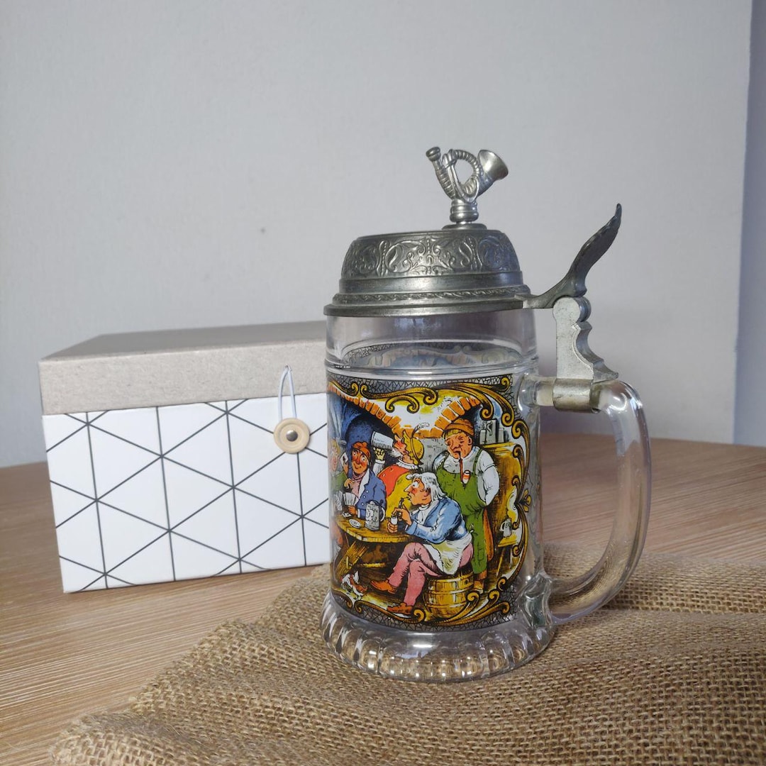 Vintage BMF West Germany Beer Stein With Music Box Lid — Colorful ...