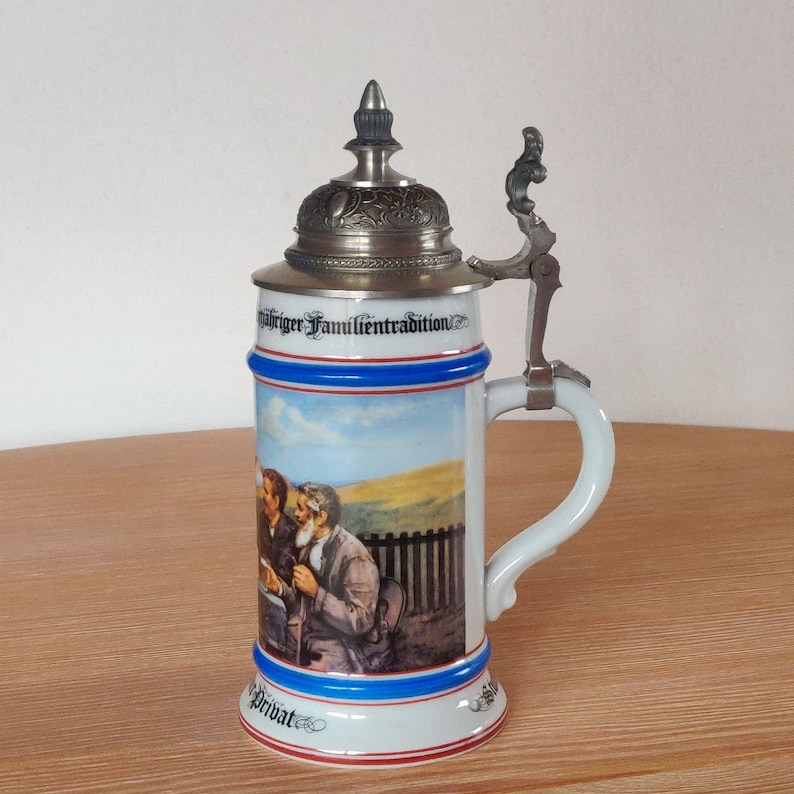 Vintage Dinkelacker Beer Stein With Pewter Lid: 1980 Collectible - Etsy