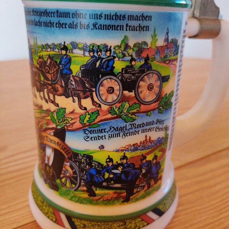 Collectible BMF West Germany Glass Beer Stein With Cannon Lid — Rare ...