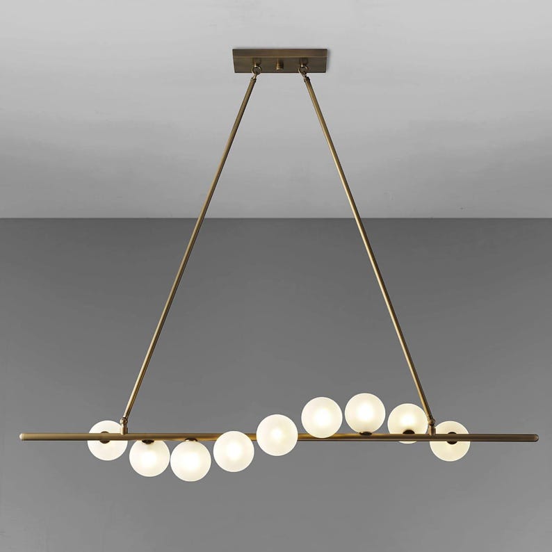 Nautilus Linear Chandelier Modern Lighting for Dining Room, Living Room ...