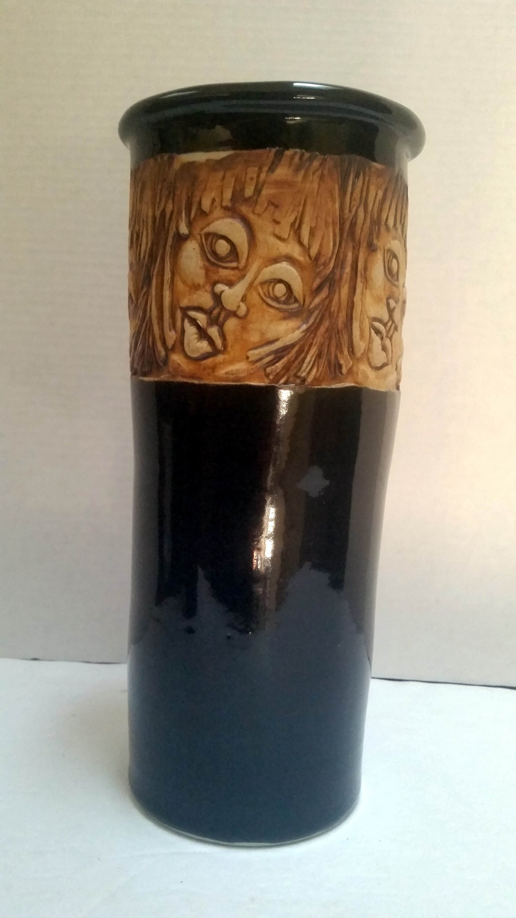 Two tall Art Pottery Vases handmade original design | Etsy