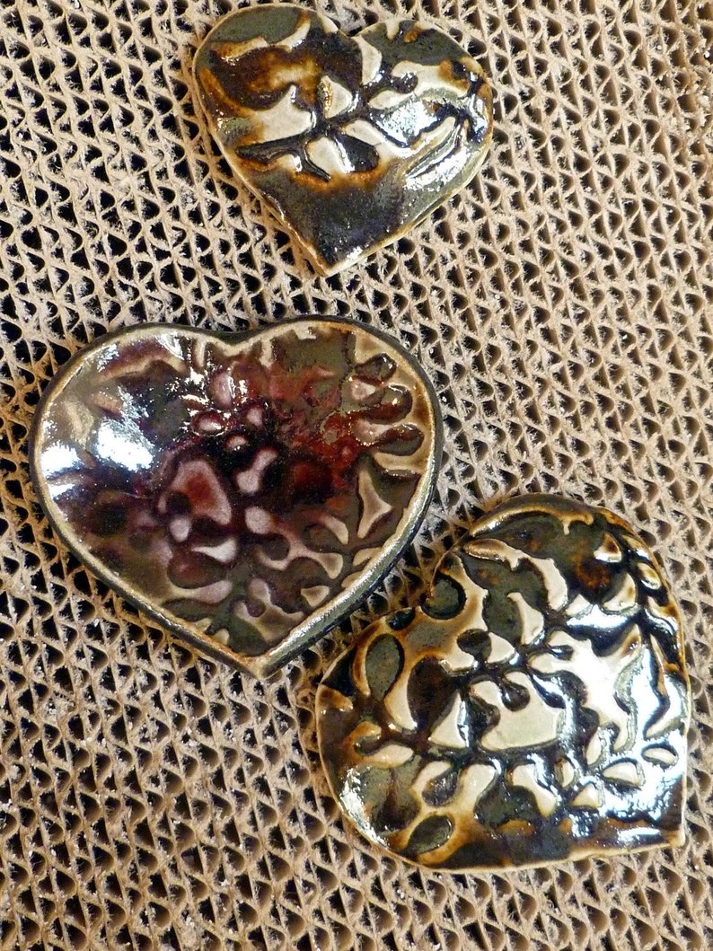 3 Hearts Hidden Message Stoneware - Etsy