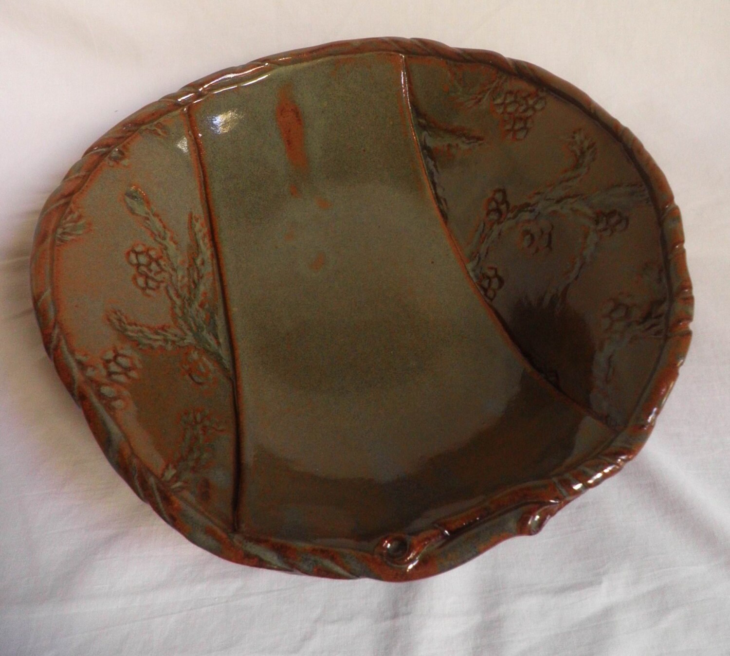 Large Handbuilt STONEWARE Bowl Serving Bowl Earthy Pottery - Etsy