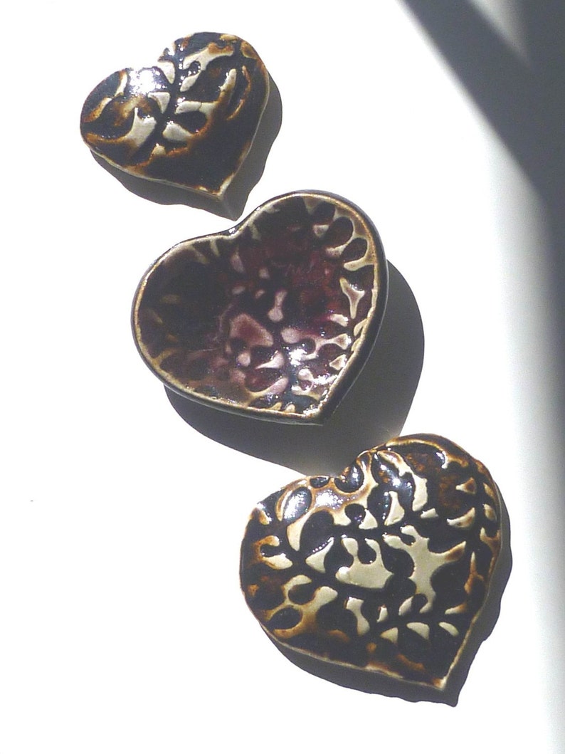 3 Hearts Hidden Message Stoneware - Etsy