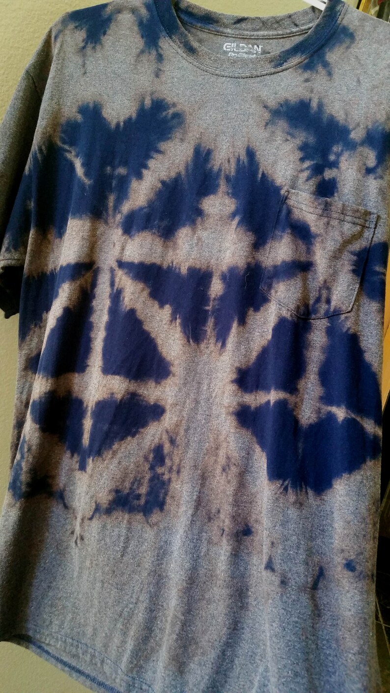 Tye-dyed T-shirt, Men's Size L Heavy Duty T, Gray Brown and Navy - Etsy