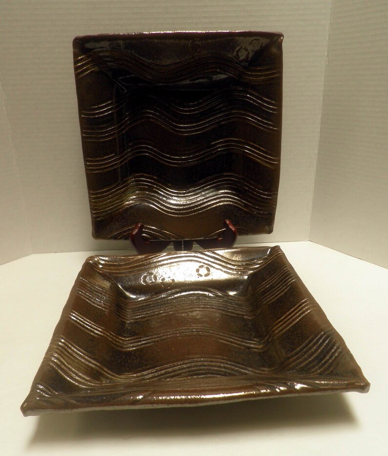 Set of 2 Handmade Stoneware Serving Dishes Square Dishes - Etsy