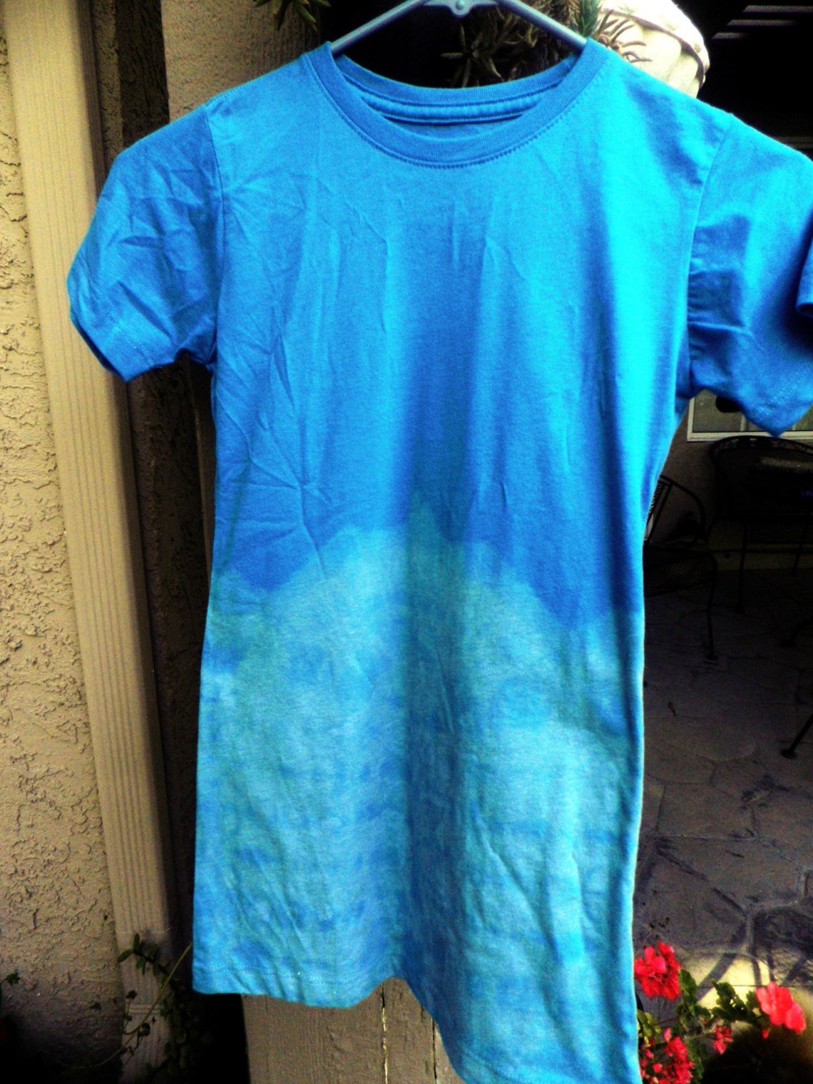 Muted TYE-DYE Fitted T Shirt Turquoise Blue and Light - Etsy