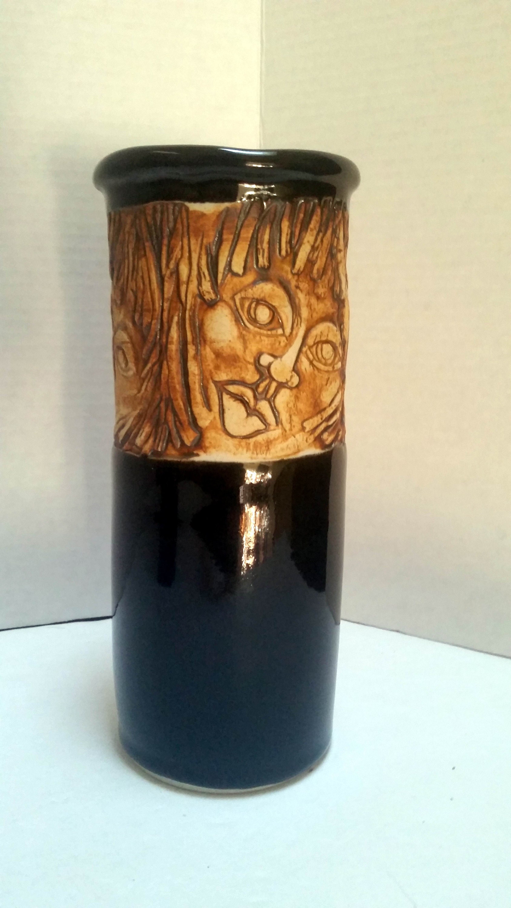 Two tall Art Pottery Vases handmade original design | Etsy