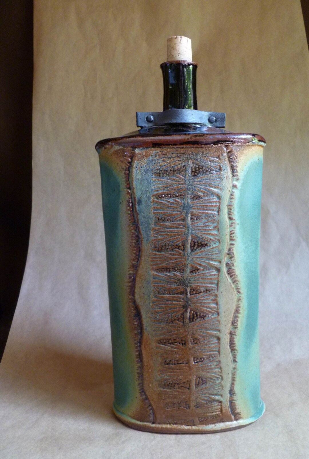 Handbuilt Stoneware Whiskey BOTTLE Bottle OOAK Signed - Etsy