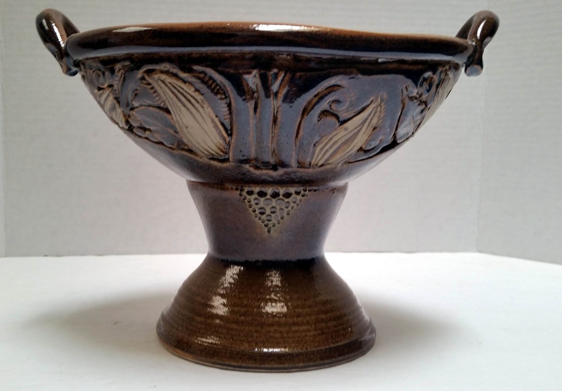 Handmade PEDESTAL BOWL Pottery Bowl Art Pottery - Etsy