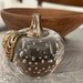 Vintage Glass Apple Paperweight With Brass Leaf - Etsy