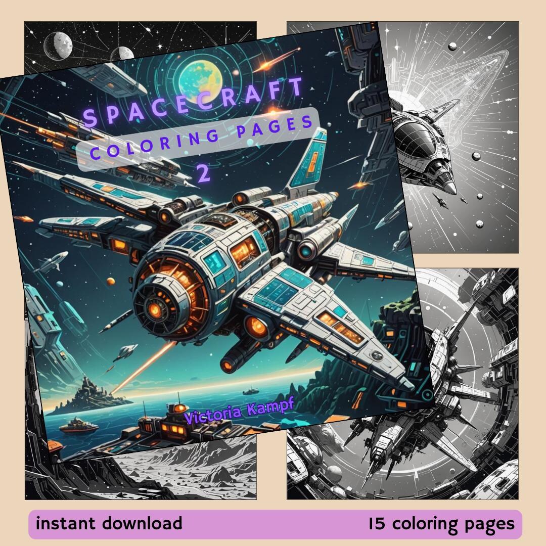 Spacecraft Coloring Pages Vol.2 - Coloring Pages for Adults and ...