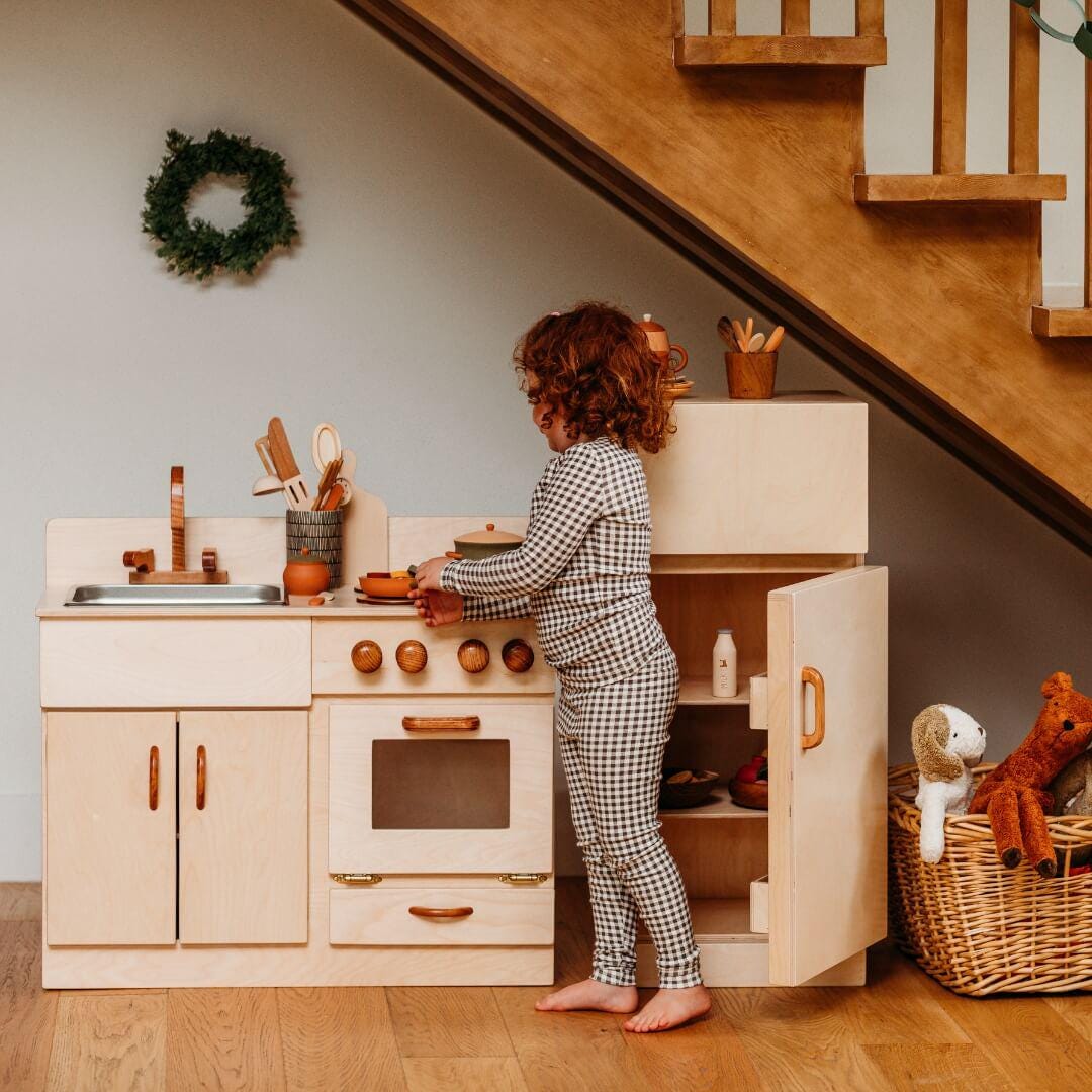 Classic Wooden Play Kitchen - Etsy
