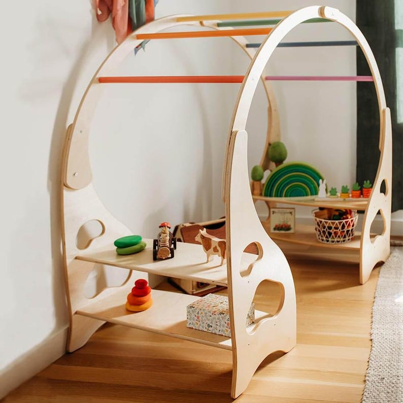 Handmade Rainbow Waldorf Playstand – Colorful Wooden Play Furniture for ...