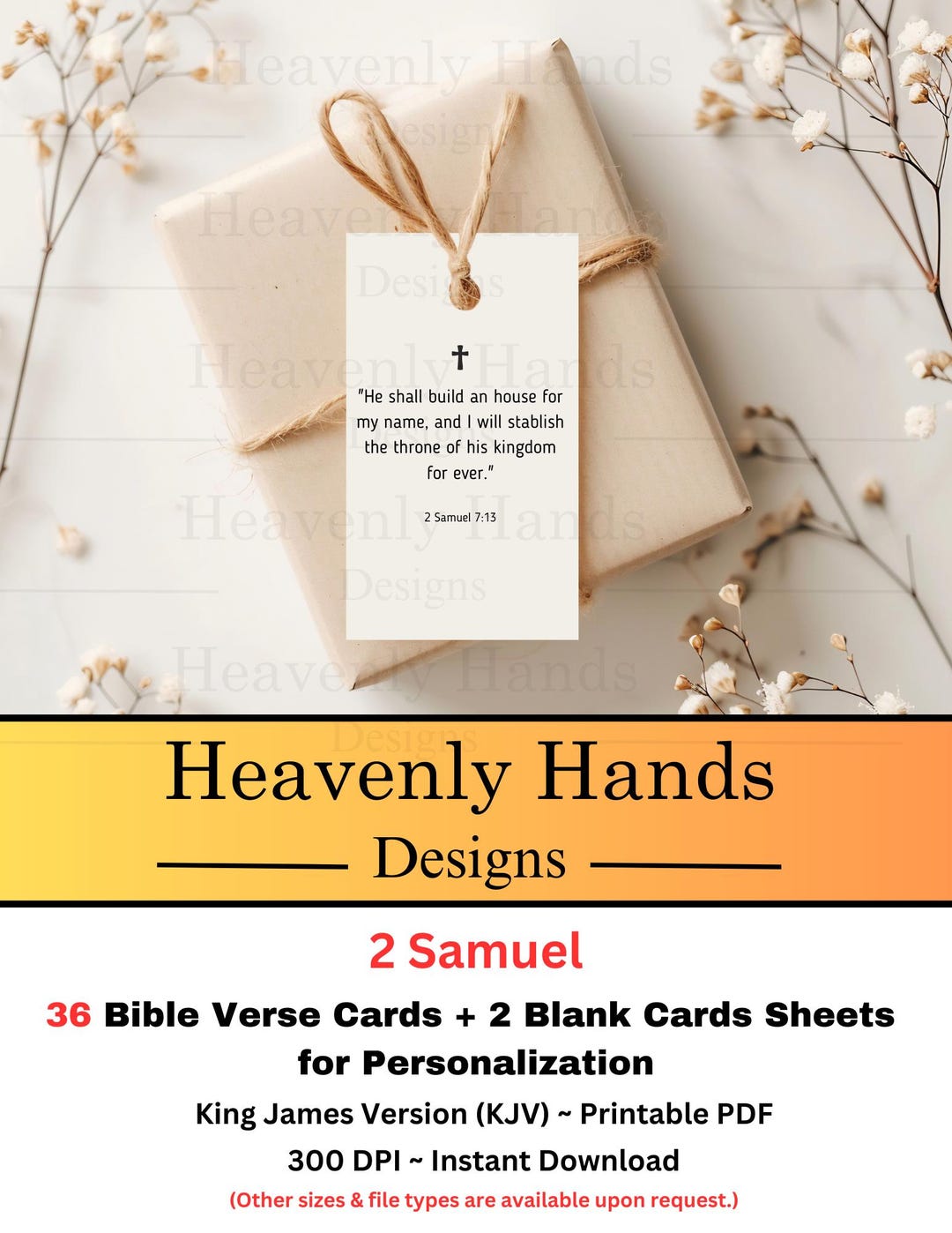 2 Samuel Bible Verse Cards | Inspirational Printable Scripture | Key ...