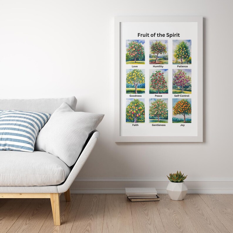 Fruit of the Spirit Collage | Printable Christian Wall Art With Bold ...