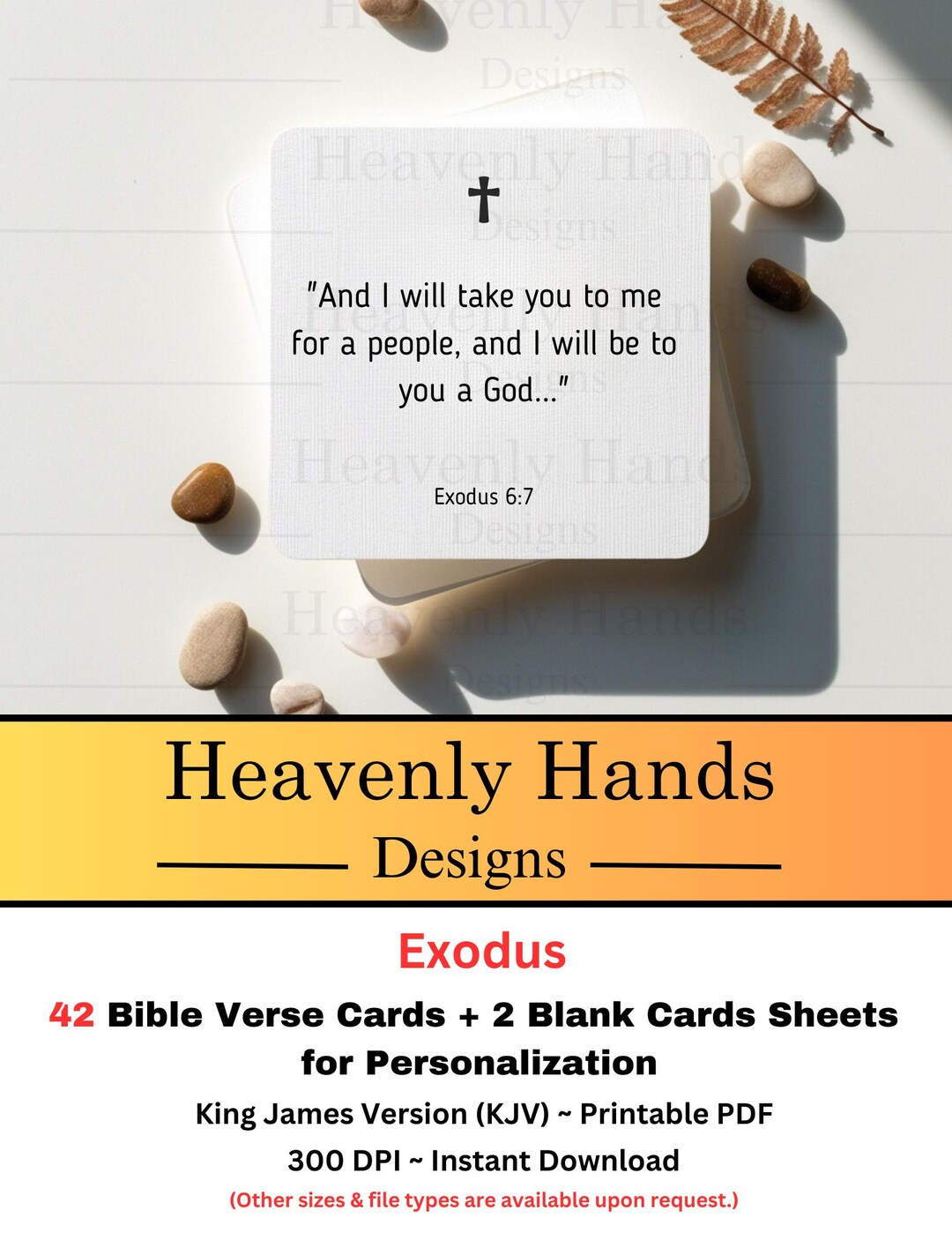 Exodus Bible Verse Cards | Inspirational Printable Scripture | Key ...