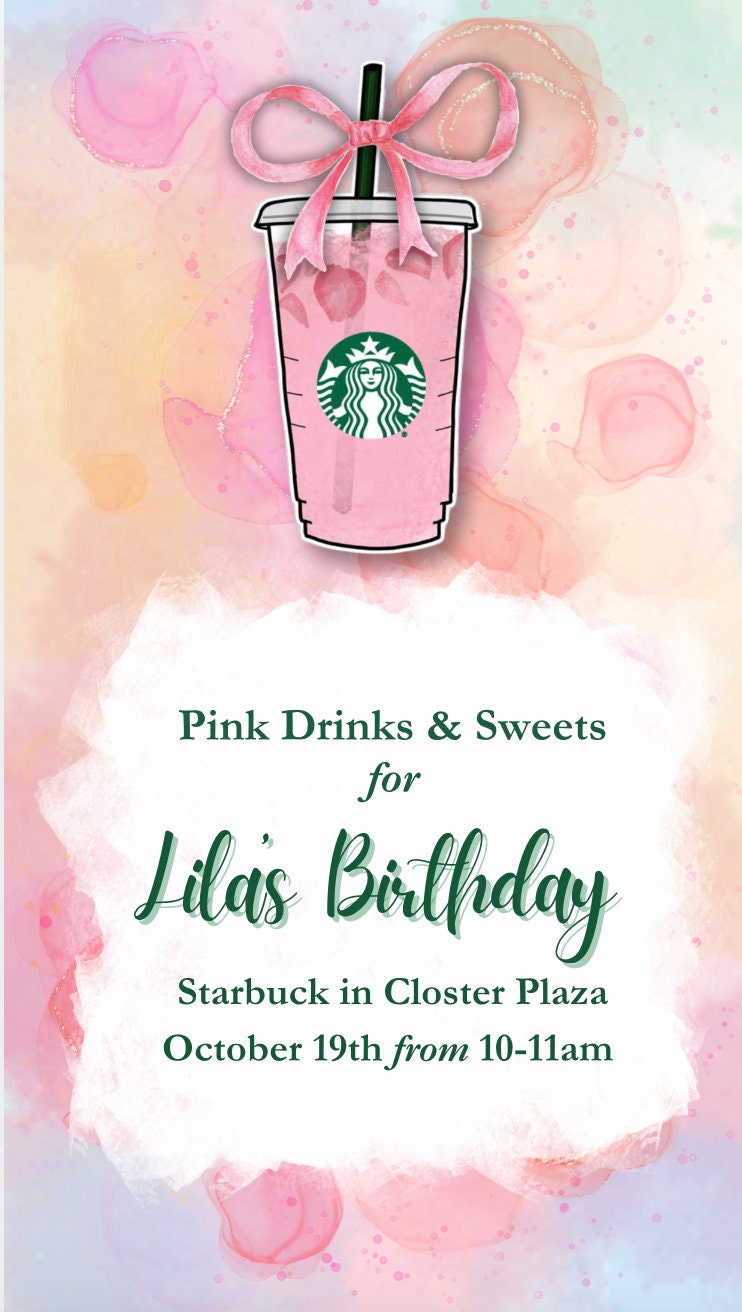 Starbucks Invitation for Girls Birthday Party - Etsy