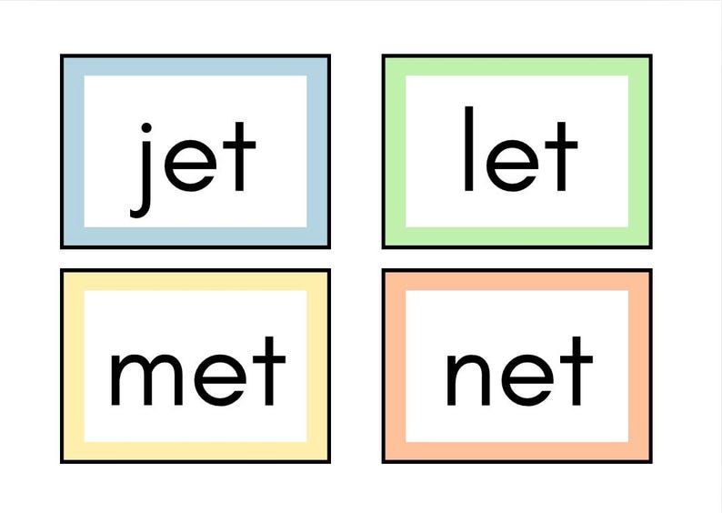 Decodable CVC Word Flashcards - Etsy