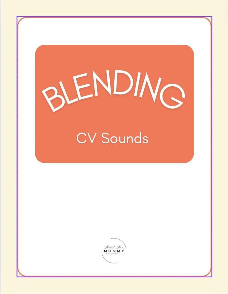 Blending CV Sounds - Reading Practice Packet - Etsy